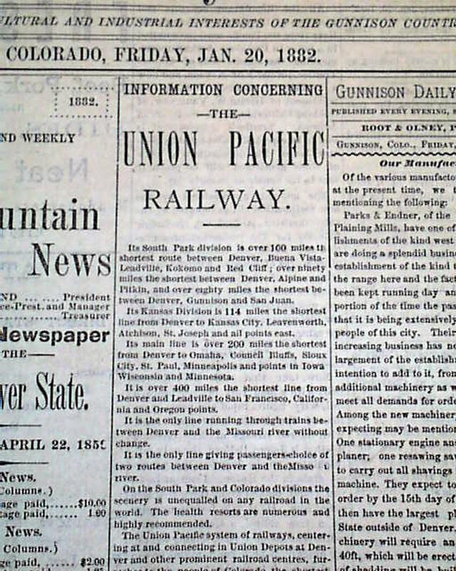 From the Old West... Early Colorado... - RareNewspapers.com