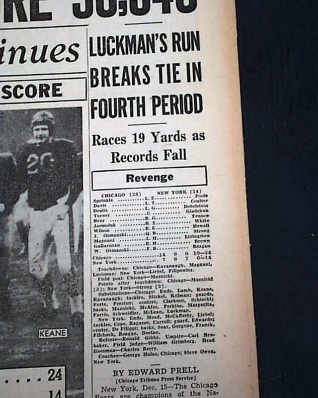 Chicago Bear wins 1946 NFL title... - RareNewspapers.com