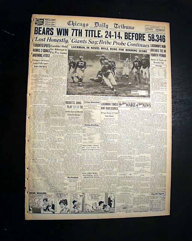 Chicago Bear wins 1946 NFL title... - RareNewspapers.com