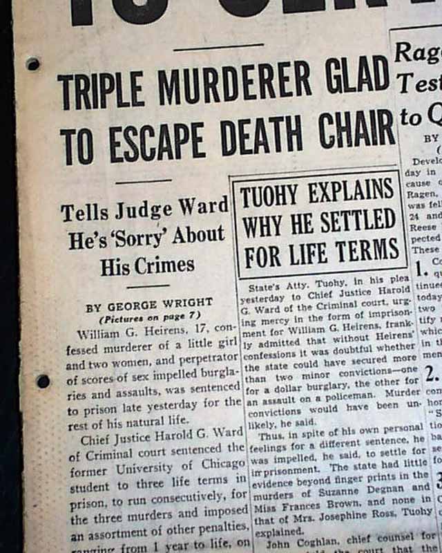 William Heirens guilty... Lipstick Killer... - RareNewspapers.com