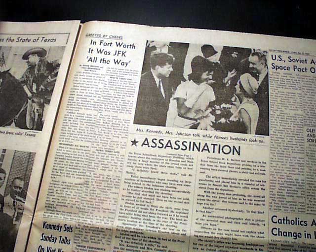 First report on John F. Kennedy's assassination... In a Dallas ...