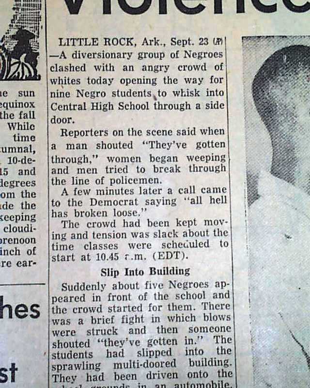 Little Rock Nine in 1957... - RareNewspapers.com