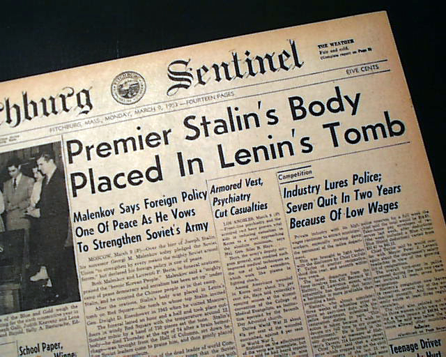 1953 Joseph Stalin Death... - RareNewspapers.com