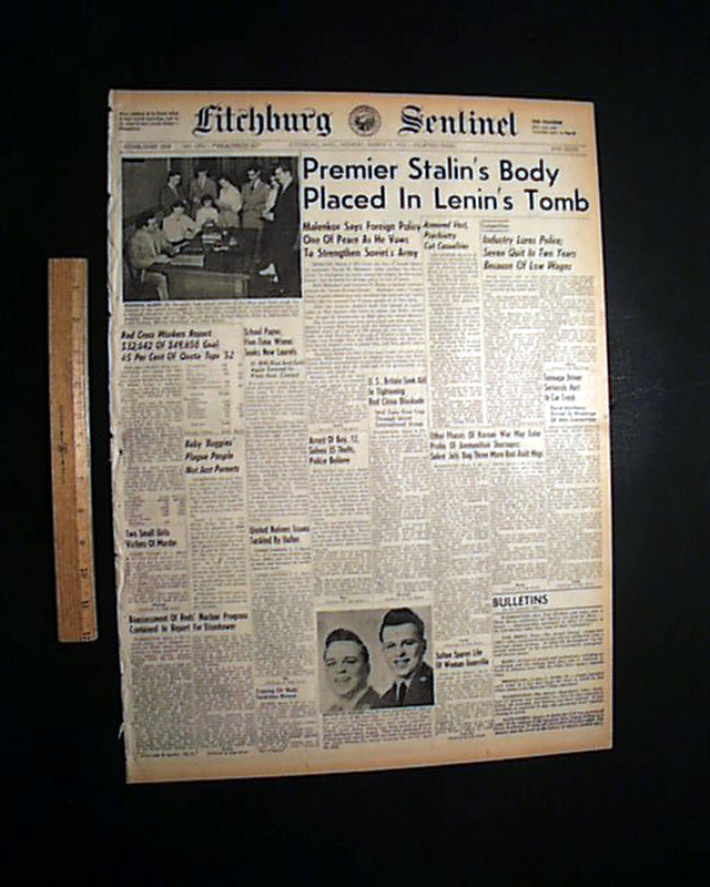 1953 Joseph Stalin Death... - RareNewspapers.com