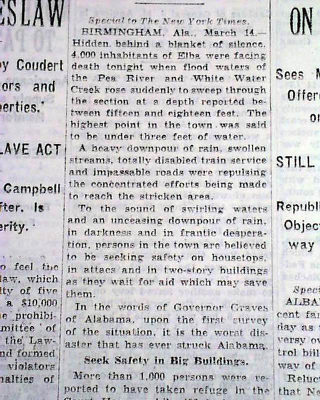 1929 Elba, Alabama flood... Albert Einstein... - RareNewspapers.com