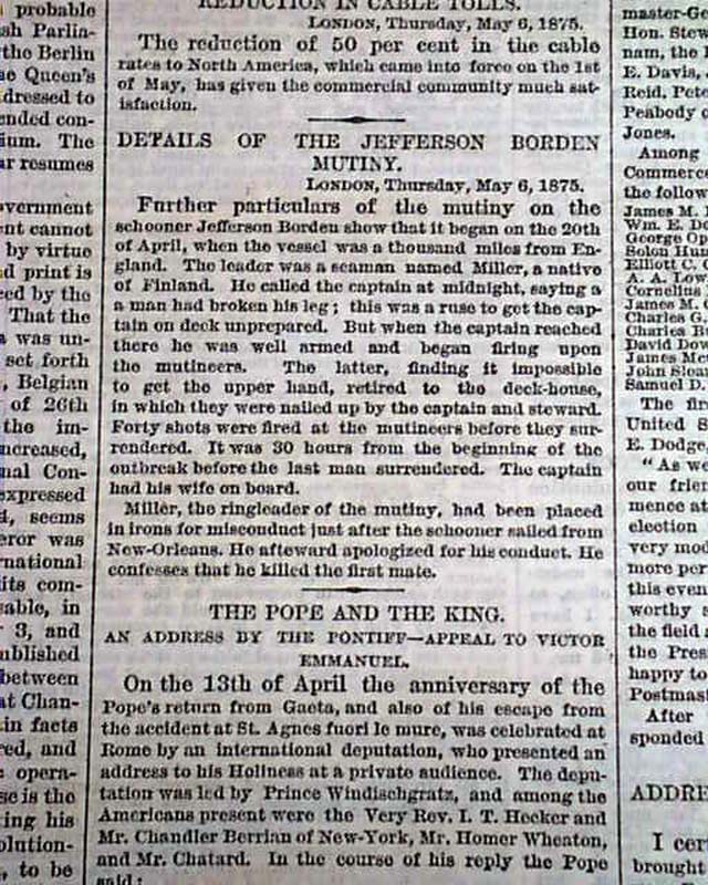 Jefferson Borden mutiny... Old Portage Bridge fire... - RareNewspapers.com