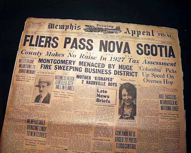 1927 Transatlantic flight of the Columbia... - RareNewspapers.com