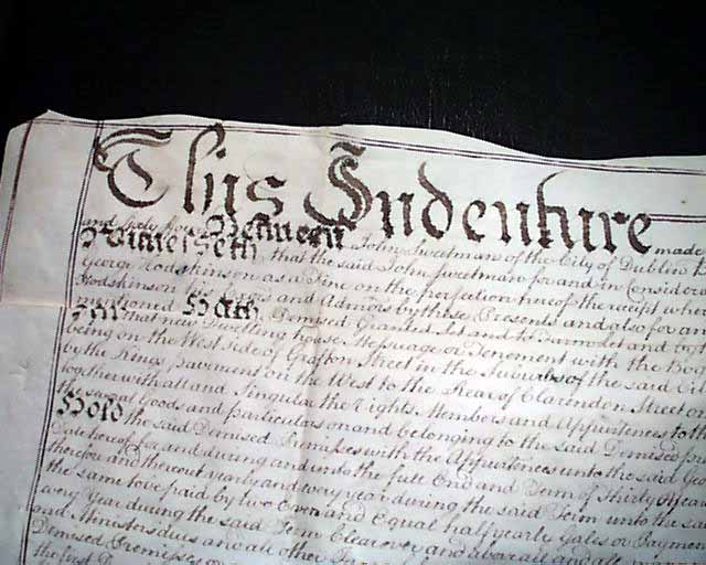 Sheepskin document from an Irish brewer in 1764... - RareNewspapers.com