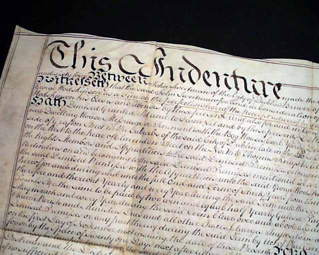 Sheepskin document from an Irish brewer in 1764... - RareNewspapers.com