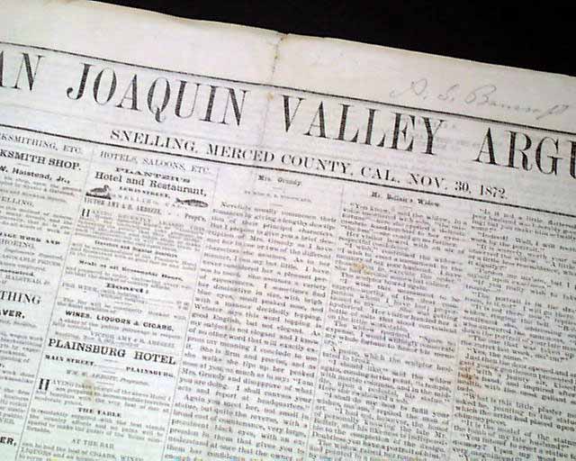 From the very small town of Snelling, California... - RareNewspapers.com