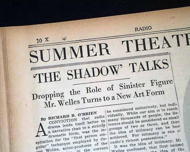 "The Shadow".... Orson Welles... - RareNewspapers.com