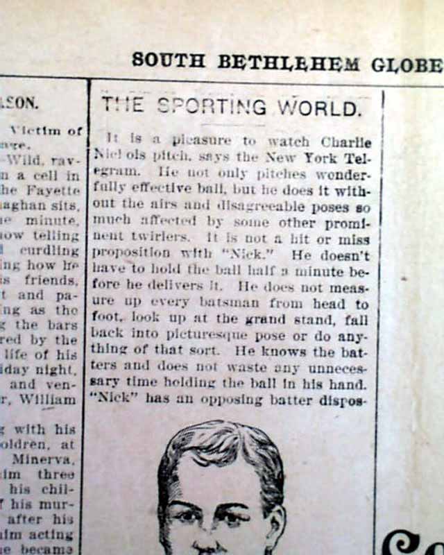 Baseball Player Charles Nichols, aka Kid Nichols... - RareNewspapers.com