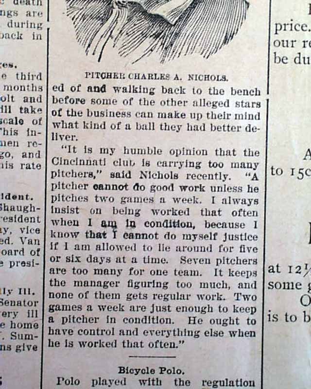 Baseball Player Charles Nichols, aka Kid Nichols... - RareNewspapers.com
