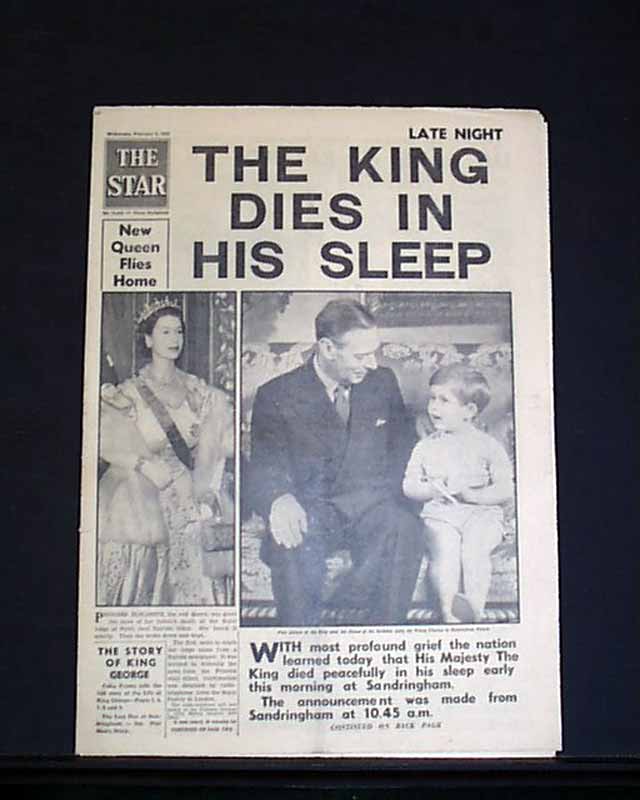 Death Of King George VI... Queen Elizabeth... - RareNewspapers.com