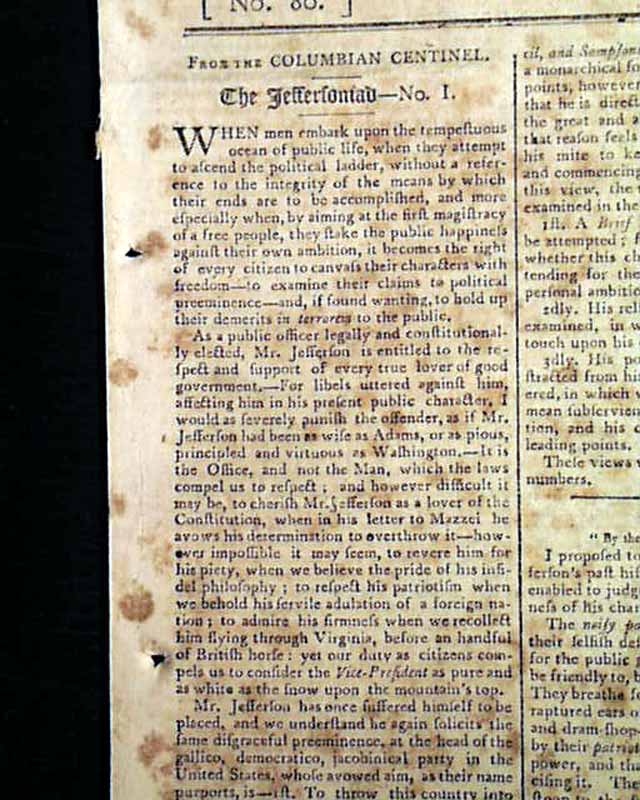 Thomas Jefferson died in 1801 ? - RareNewspapers.com