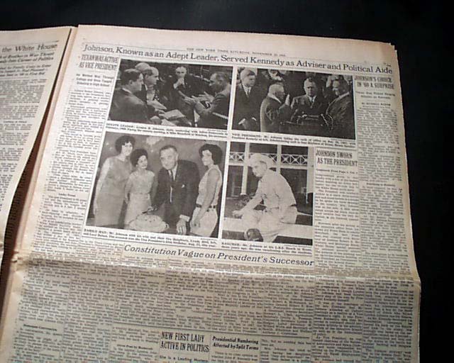 The New York Times reports JFK's assassination... - RareNewspapers.com