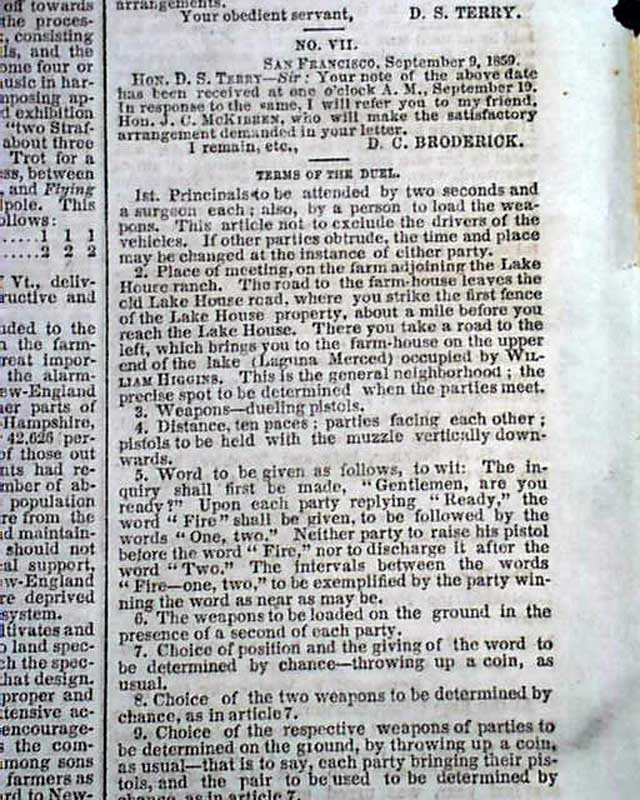 Broderick-Terry duel... - RareNewspapers.com