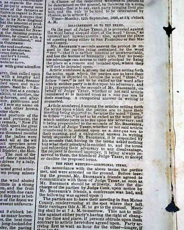 Broderick-Terry duel... - RareNewspapers.com