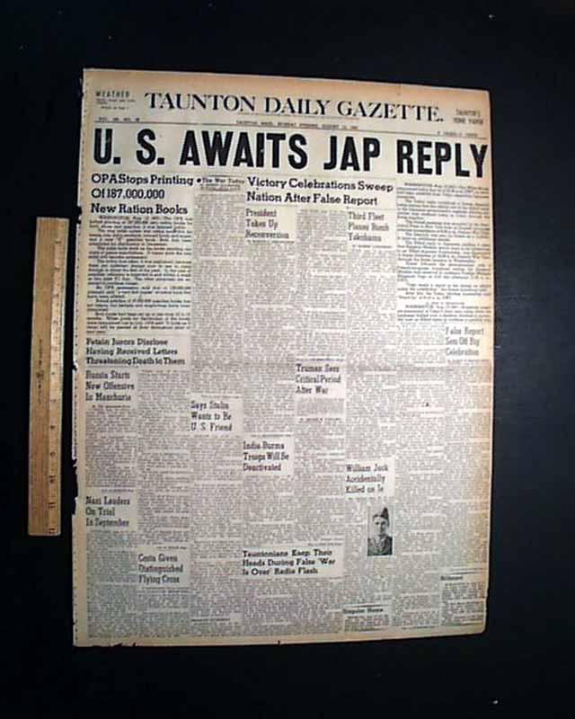 Japan Surrenders in 1945... - RareNewspapers.com