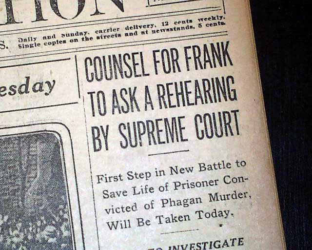 The Mary Phagan murder case... Leo Frank... - RareNewspapers.com