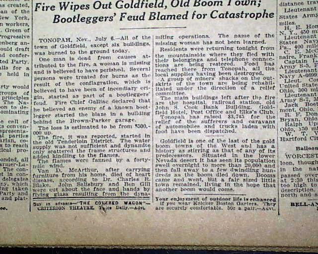 Goldfield, Nevada fire disaster... - RareNewspapers.com