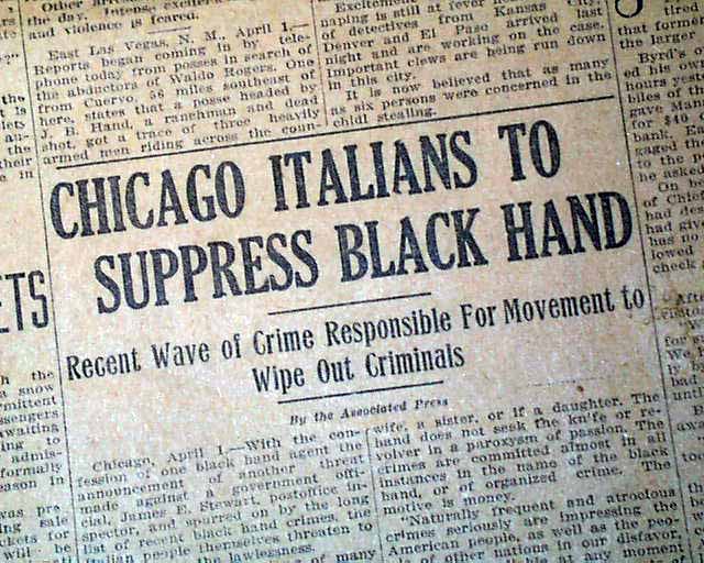 Early "Black Hand" in 1911 Chicago... - RareNewspapers.com