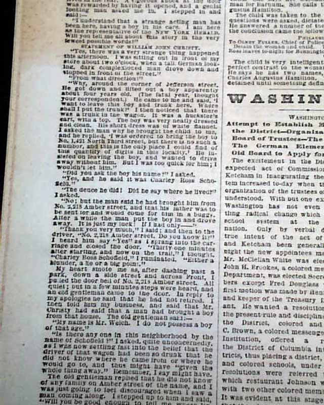1874 Charley Ross kidnapping... - RareNewspapers.com