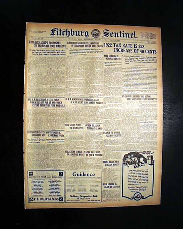 Alexander Graham Bell death.... - RareNewspapers.com