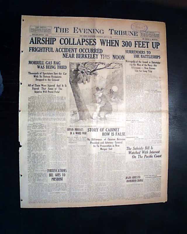 1908 Morrell airship crash... - RareNewspapers.com