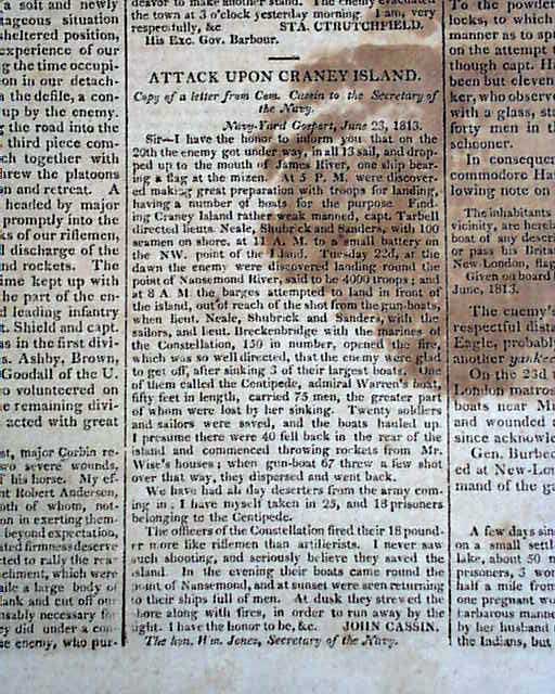 The Chesapeake vs. the Shannon... Death of Capt. Lawrence ...