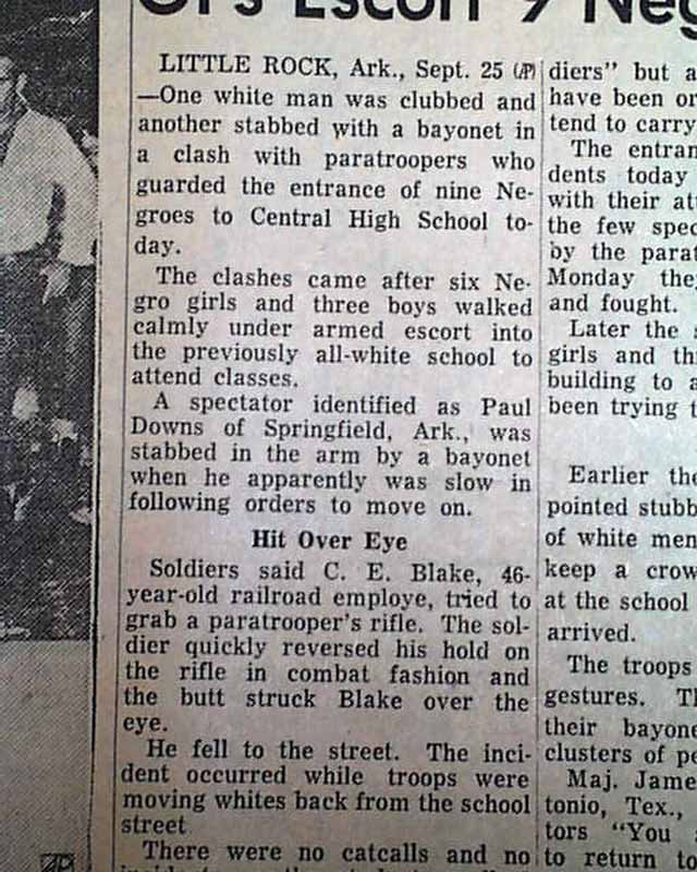 Little Rock Nine in 1957... - RareNewspapers.com