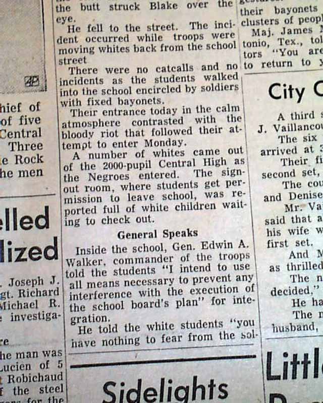 Little Rock Nine in 1957... - RareNewspapers.com