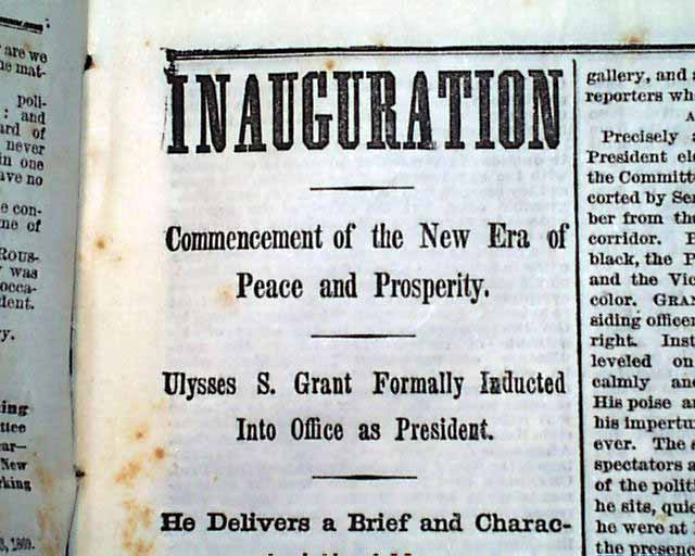Ulysses S. Grant inauguration... - RareNewspapers.com