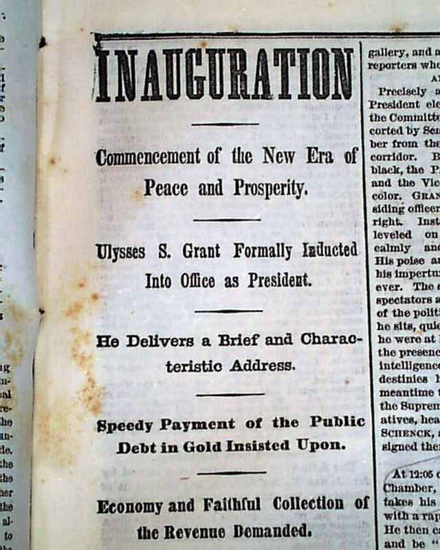 Ulysses S. Grant inauguration... - RareNewspapers.com
