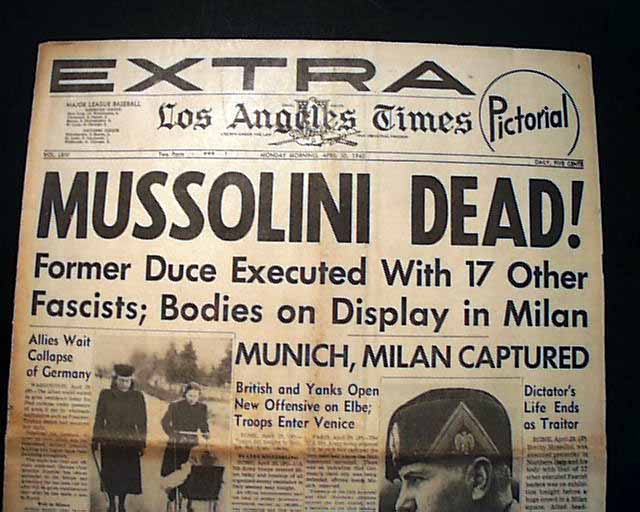 Mussolini is dead... - RareNewspapers.com
