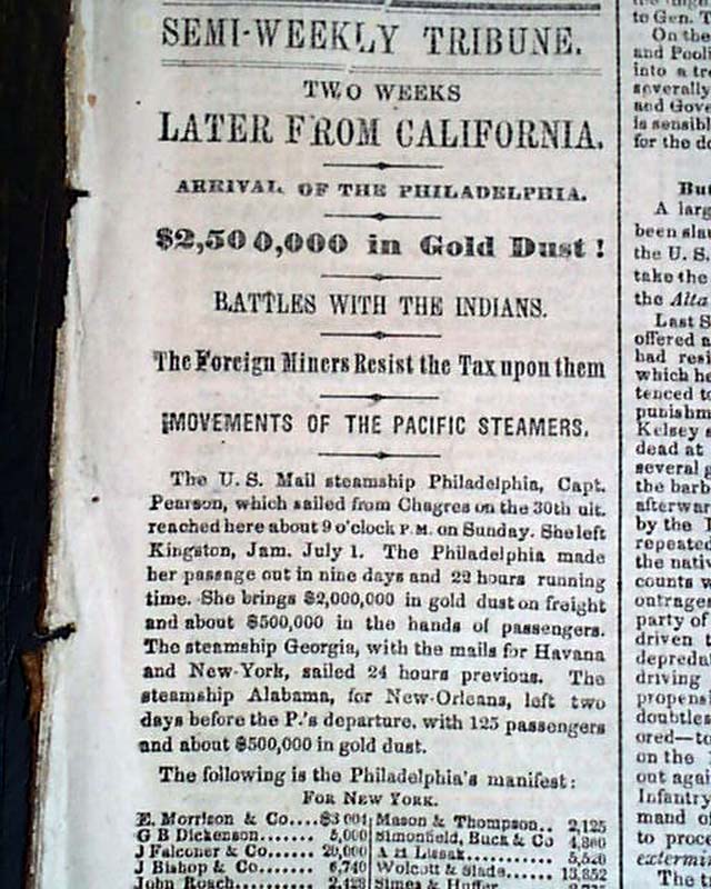 Much news from the West & the gold mines... - RareNewspapers.com