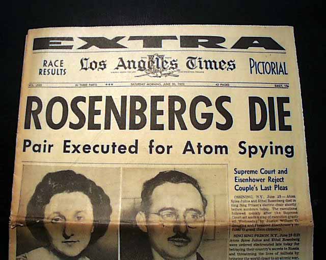 Rosenbergs are executed... - RareNewspapers.com