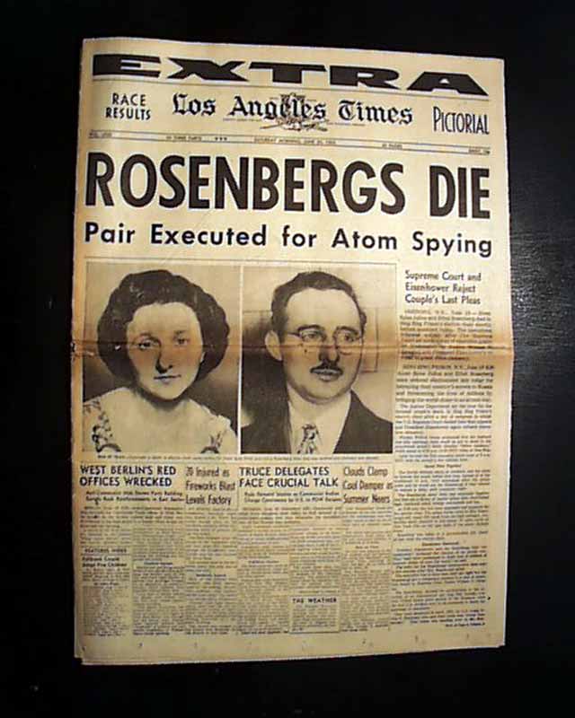 Rosenbergs are executed... - RareNewspapers.com