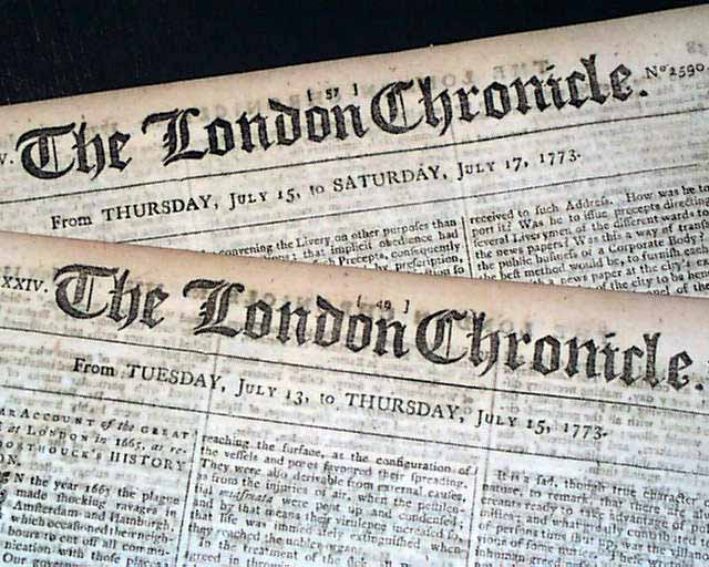 Pair of issues on the Great Plague of 1665... - RareNewspapers.com
