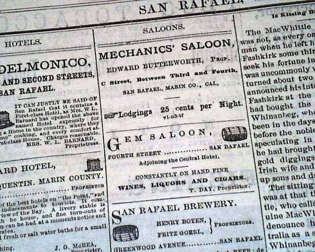 From 1880 San Rafael, California... - RareNewspapers.com