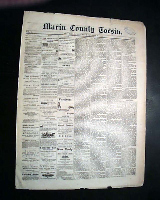 From 1880 San Rafael, California... - RareNewspapers.com