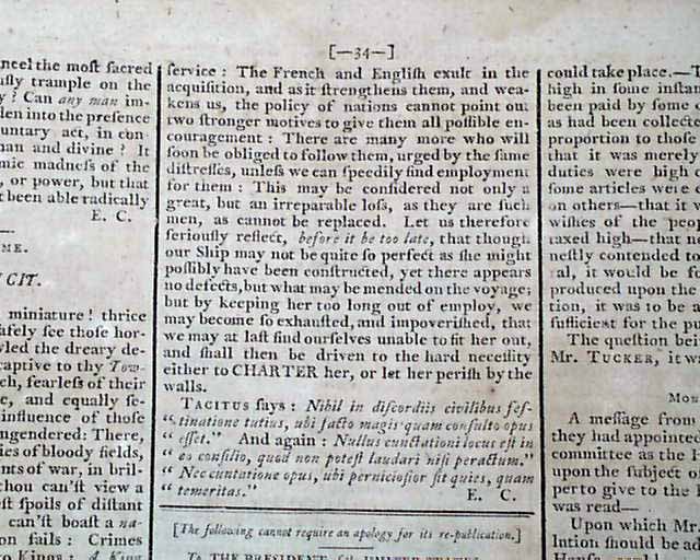 A witness to George Washington's 1789 inauguration... - RareNewspapers.com