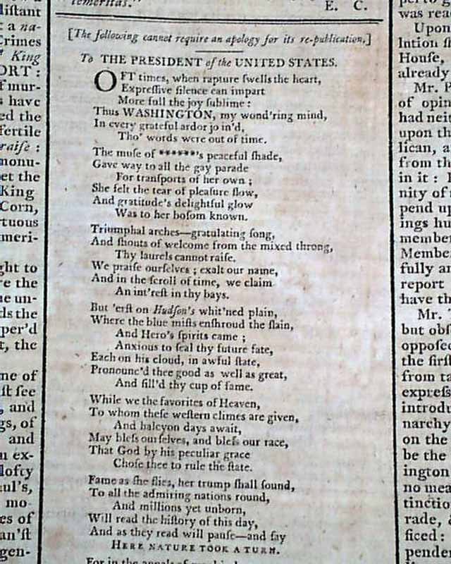 A witness to George Washington's 1789 inauguration... - RareNewspapers.com