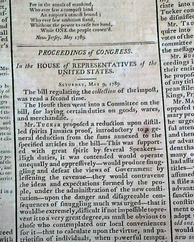 A witness to George Washington's 1789 inauguration... - RareNewspapers.com