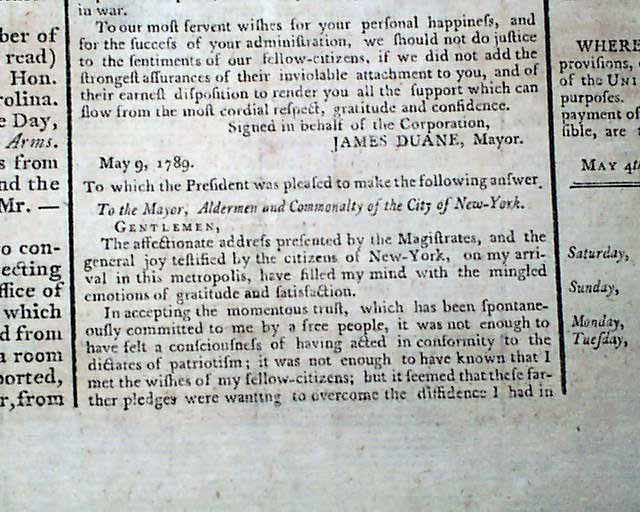 A witness to George Washington's 1789 inauguration... - RareNewspapers.com