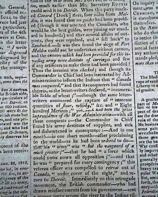 General Hull surrenders Detroit to the British... - RareNewspapers.com