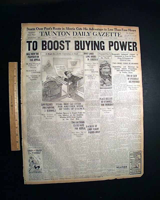 Wiley Post Around World (1st solo) flight... - RareNewspapers.com