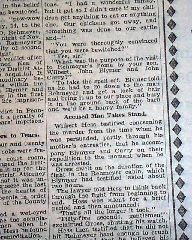 Rehmeyer's Hollow murder... Witchcraft... - RareNewspapers.com