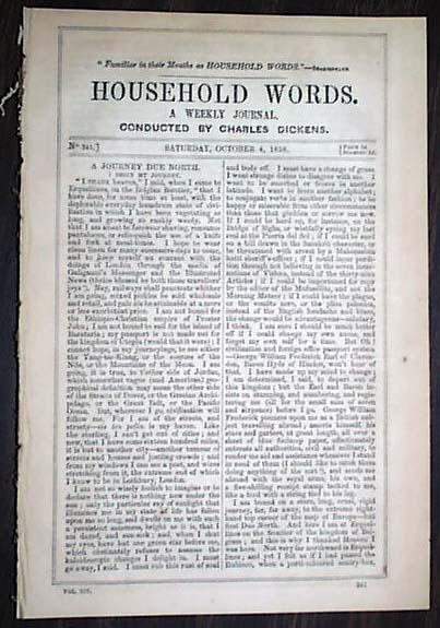 RARE 1856 Magazine By Author CHARLES DICKENS Literature ...