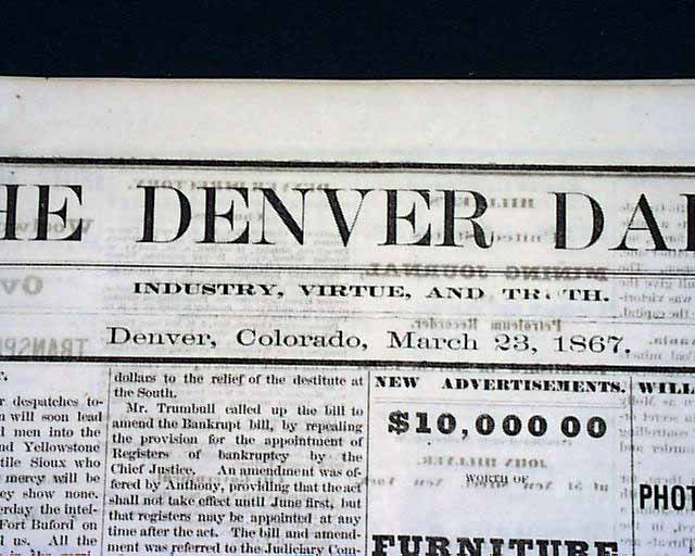 Denver Colorado in 1867... - RareNewspapers.com